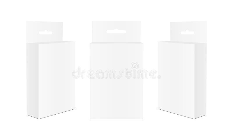 Rectangular Packaging Box with Euro Slot, Front and Side View Stock ...