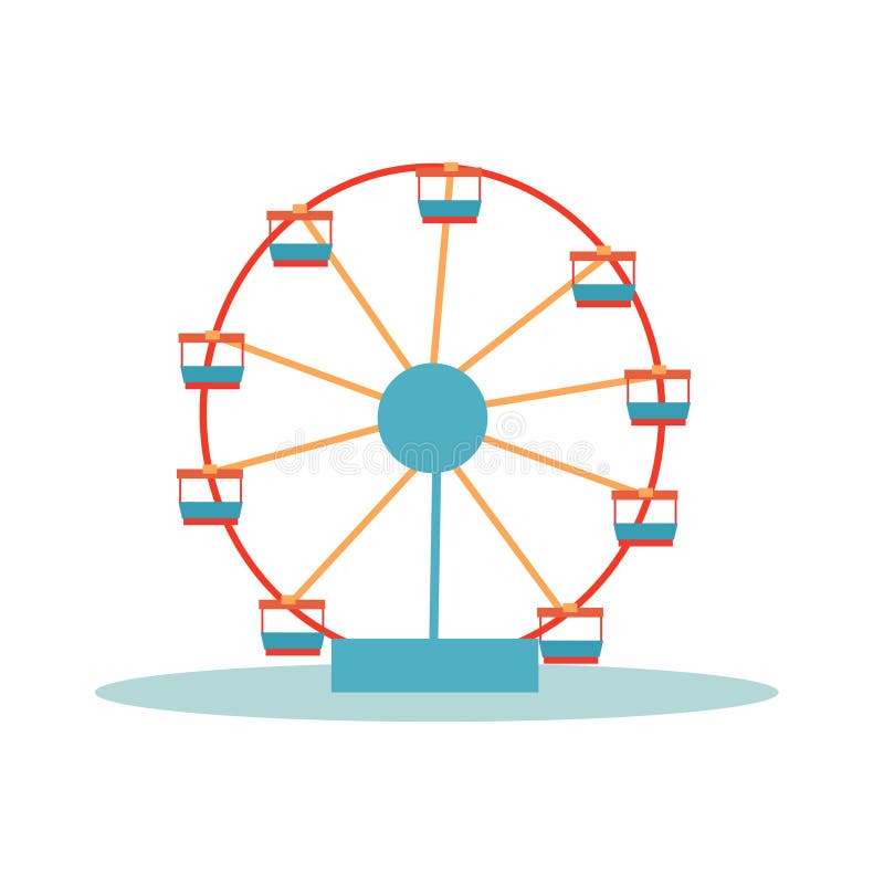 Ferris Wheel or Bianglala Spinning, Amusement Park Festival Design ...