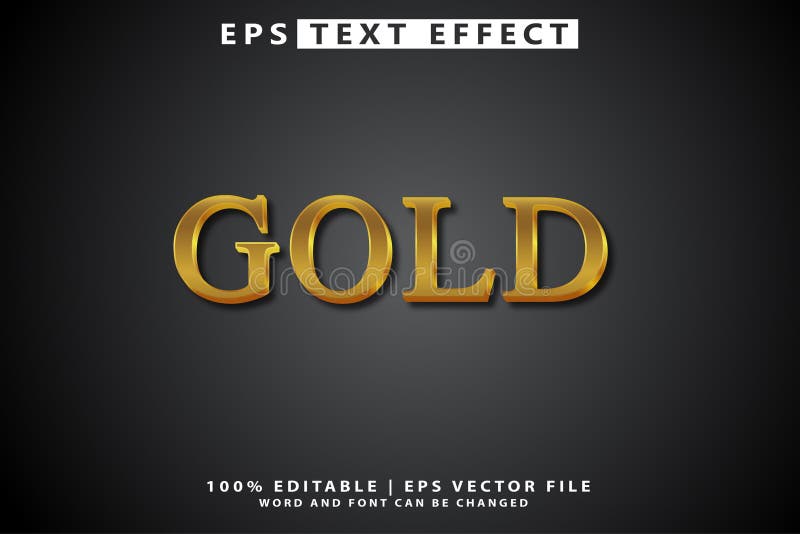 Editable Text Effect Gold 3d Template Style Stock Vector - Illustration ...