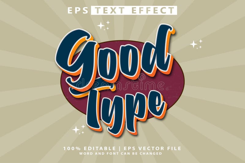 Editable Text Effect Good Type 3d Template Style Stock Vector ...