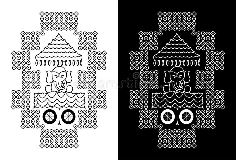 Indian Traditional and Cultural Rangoli or Kolam Design Concept with ...