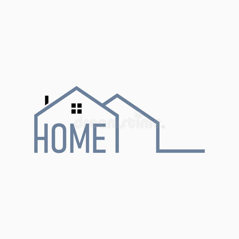 Word Home with Art Outline House Architecture. Relate Property Real ...