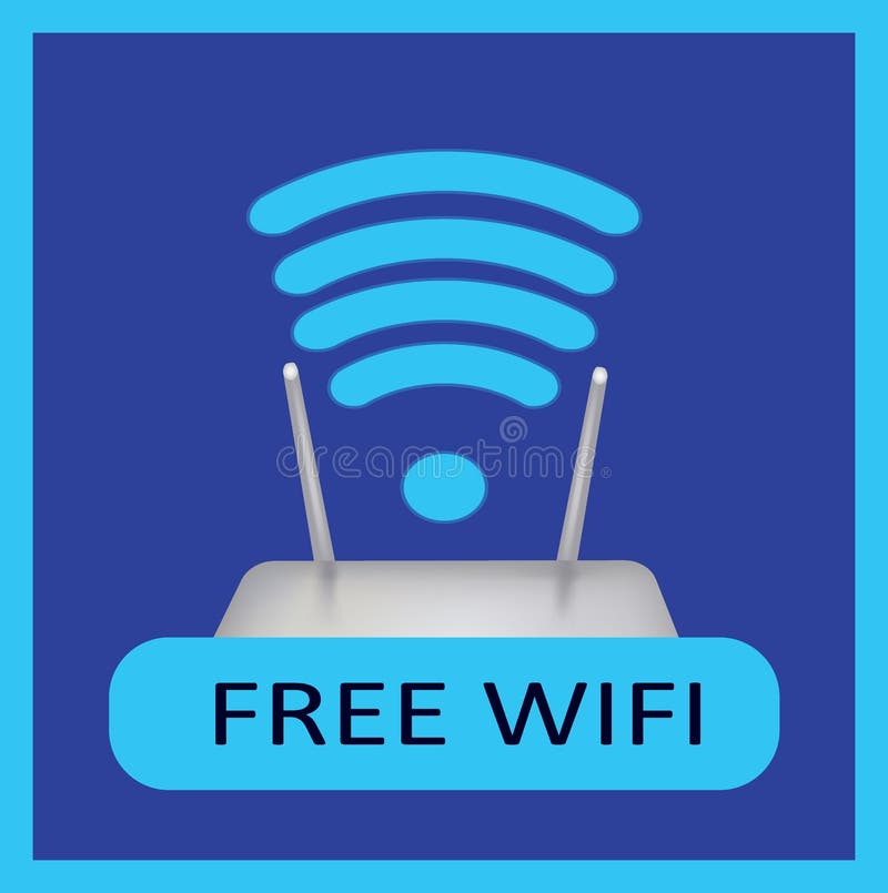 Free Wi Fi Sign with Router Stock Vector - Illustration of isolated ...