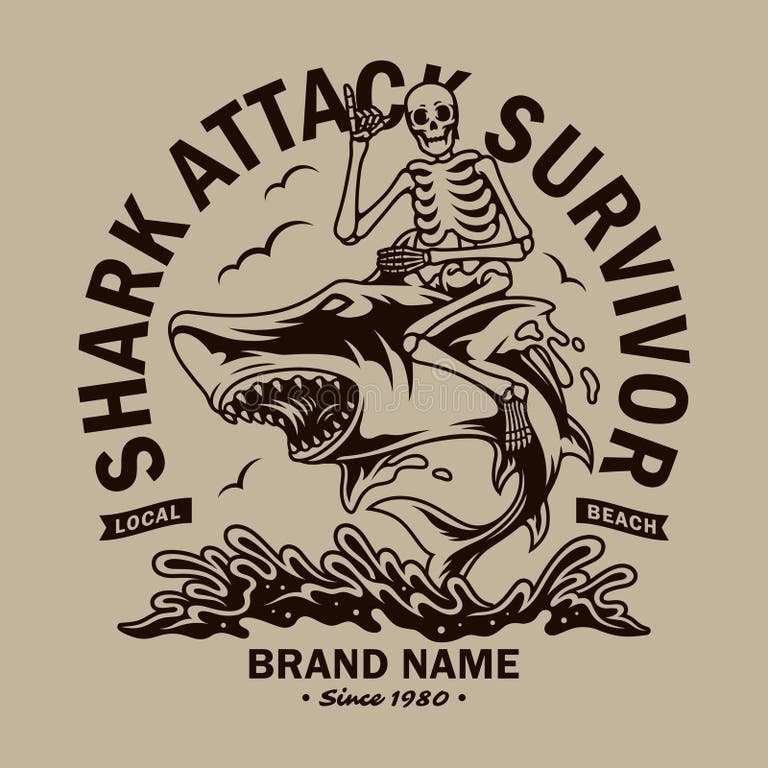Vector Illustration Skeleton Riding Shark Stock Vector - Illustration ...