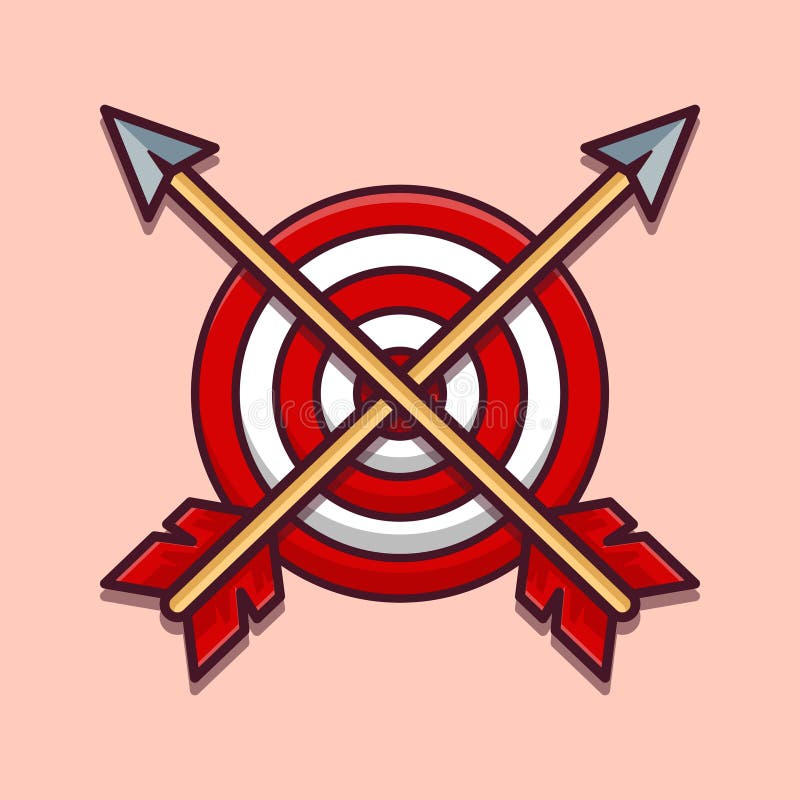 Arrow Target Cartoon Vector Illustration. Stock Vector - Illustration ...