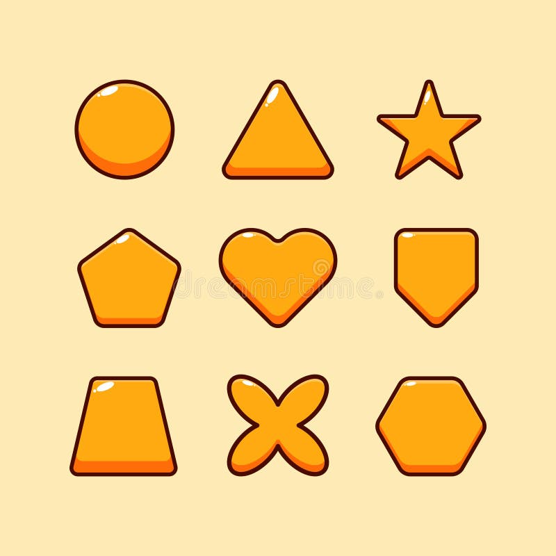 Shape Set Cartoon Vector Illustration. Stock Vector - Illustration of ...