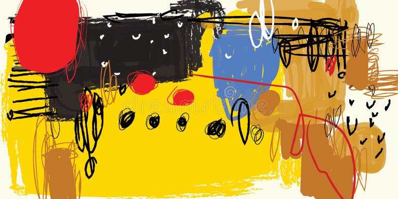 Artistic Abstract Modern Stroke Rough Hand Drawing Background and ...
