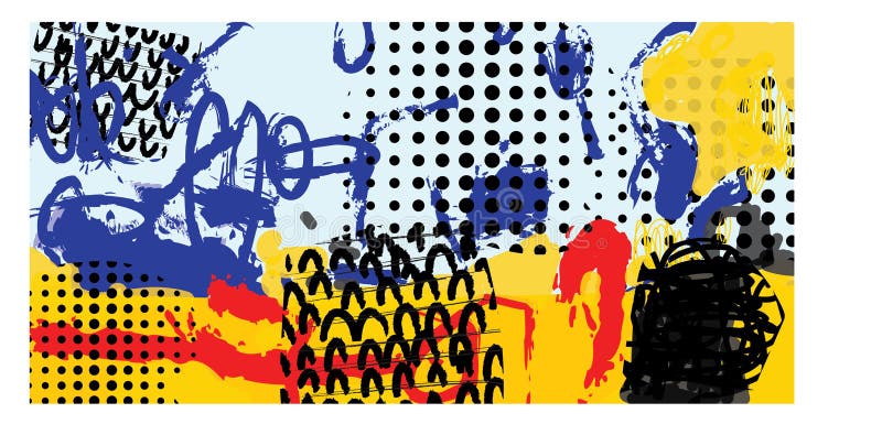 Abstract Line Drawing Grunge Rough Hand Drawn Art Print and Background ...