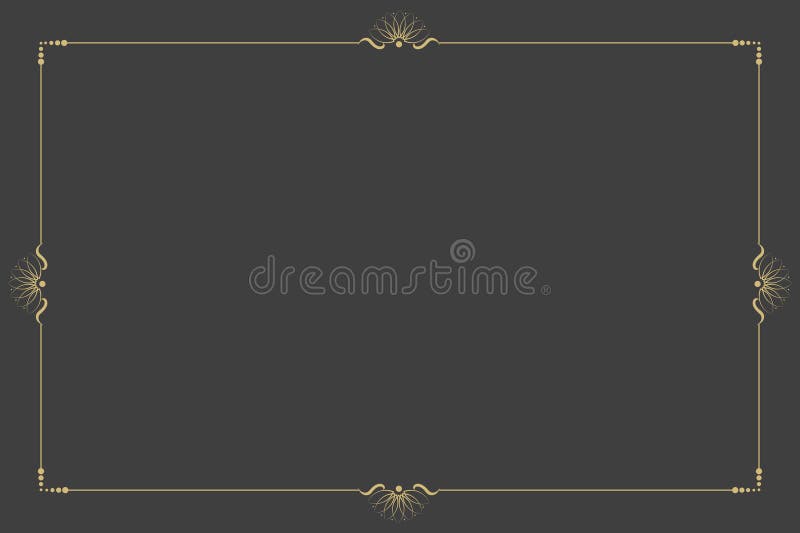 Rectangle Border Frame Design Concept of Lotus Flower and Lines ...