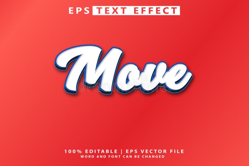 Editable Text Effect Move Off 3d Template Style Stock Vector ...