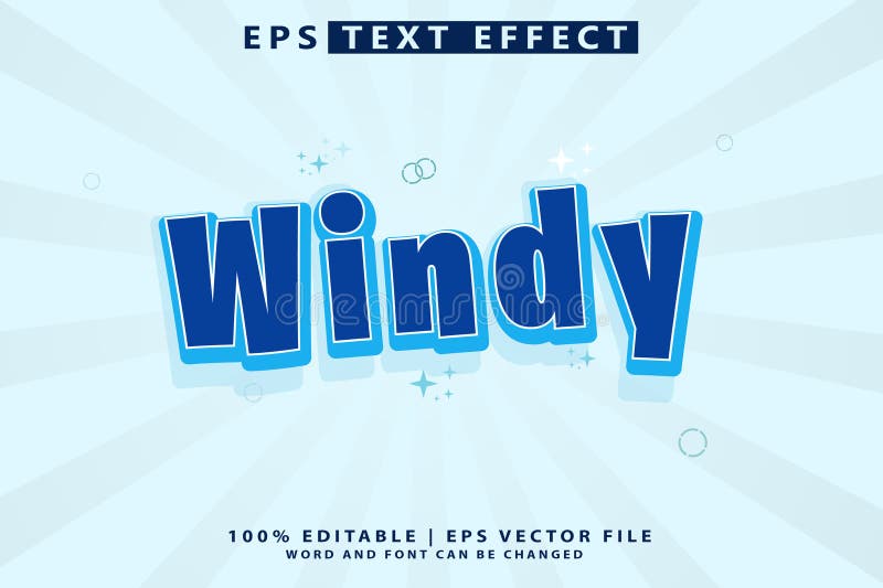 Editable Text Effect Windy Off 3d Template Style Stock Vector ...
