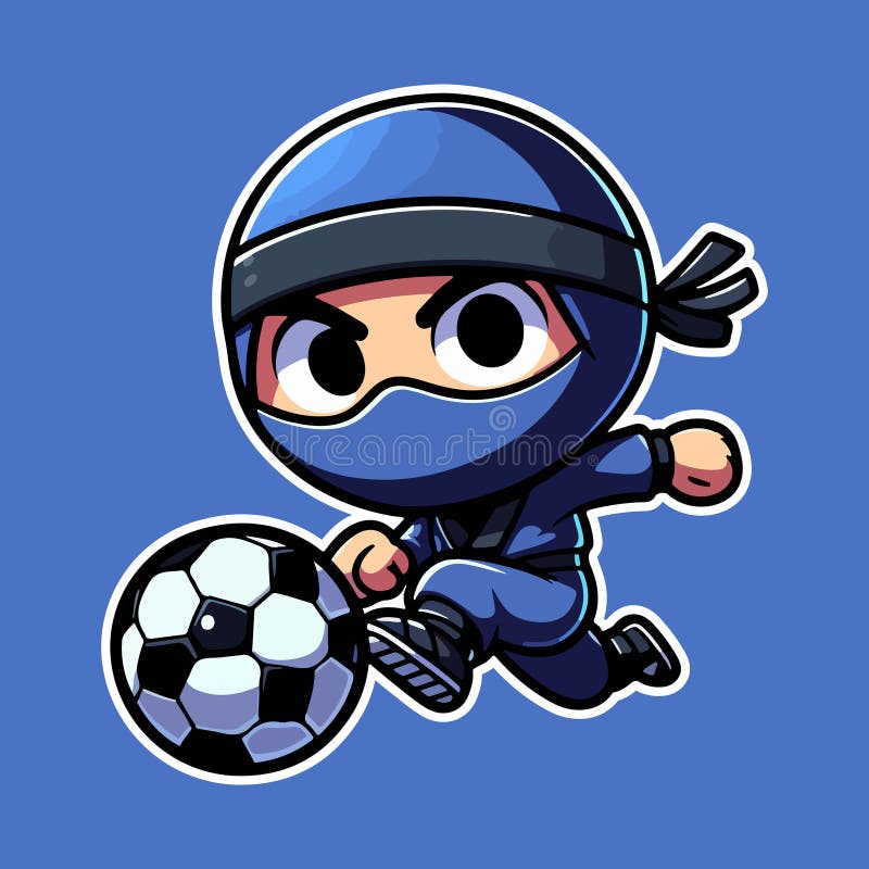 Ninja Playing Football Illustration Stock Vector - Illustration of ...