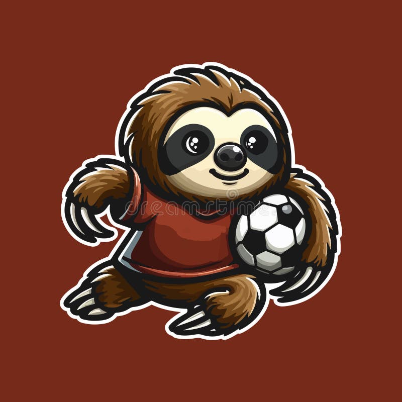 Sloth with Football Illustration, Stock Vector - Illustration of child ...