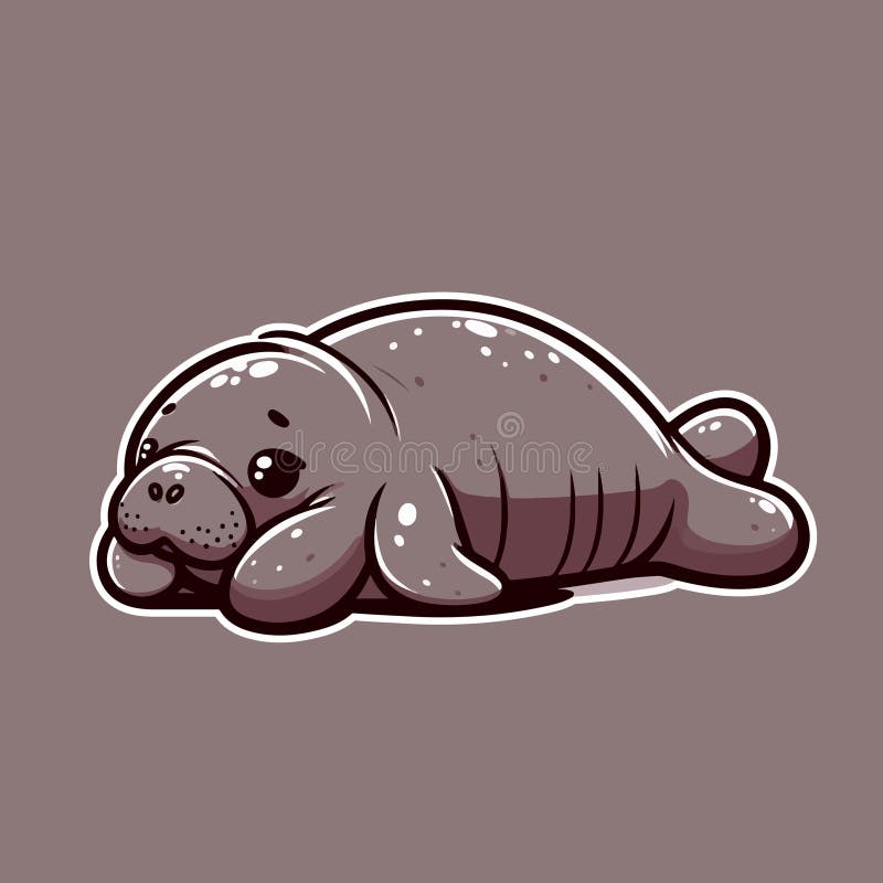 A Tired Manatee Laying on His Stomach with His Legs Stretched Stock ...
