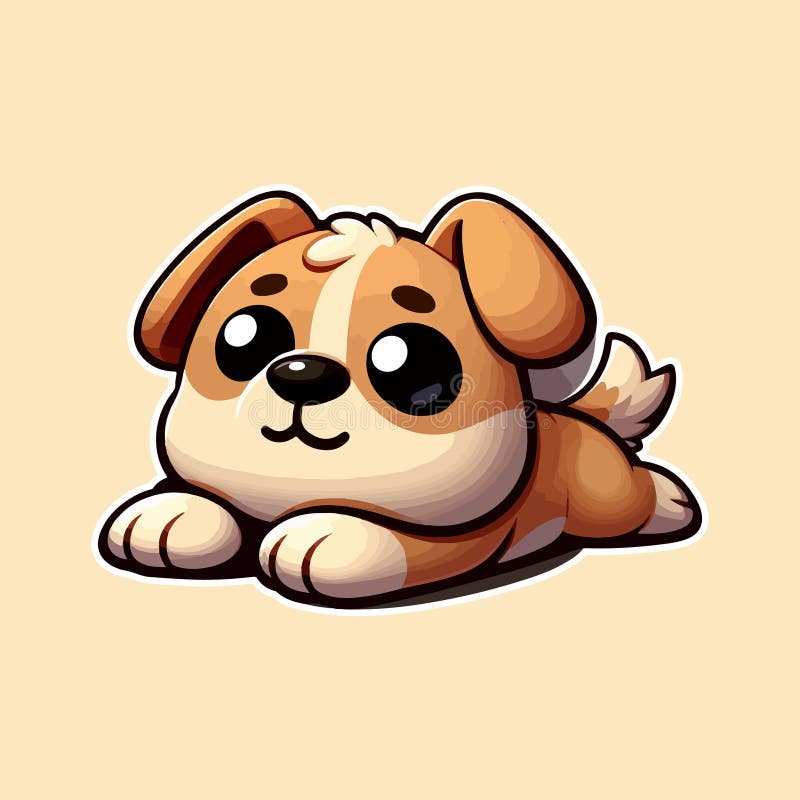 A Tired Dog Laying on His Stomach with His Legs Stretched Stock Vector ...