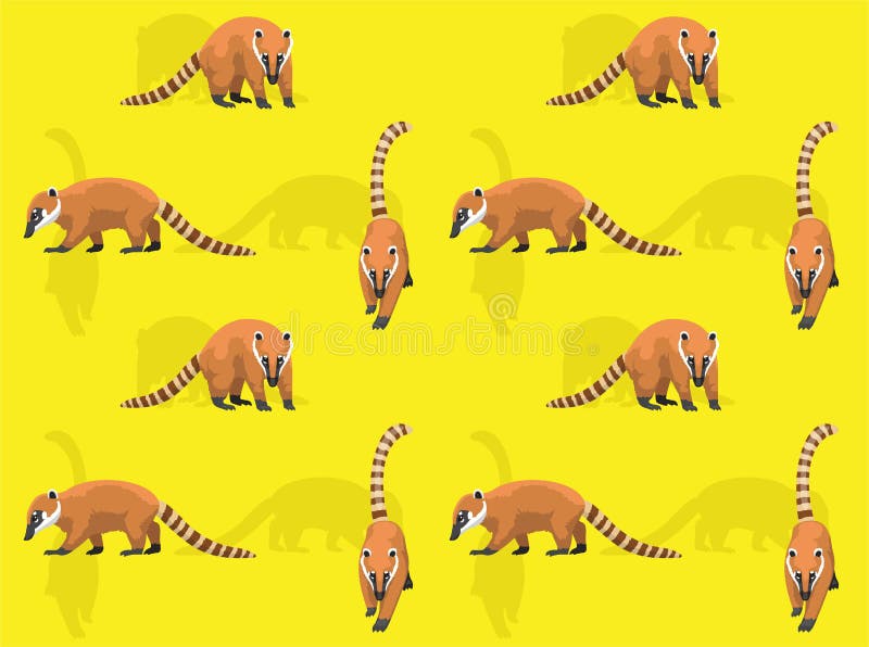South American Coati Cartoon Seamless Wallpaper Background Stock Vector ...
