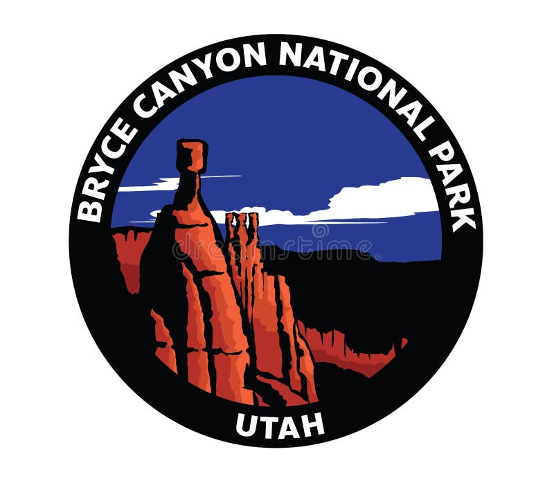 Bryce Canyon Landscape National Park Utah Vector Logo Stock Vector ...