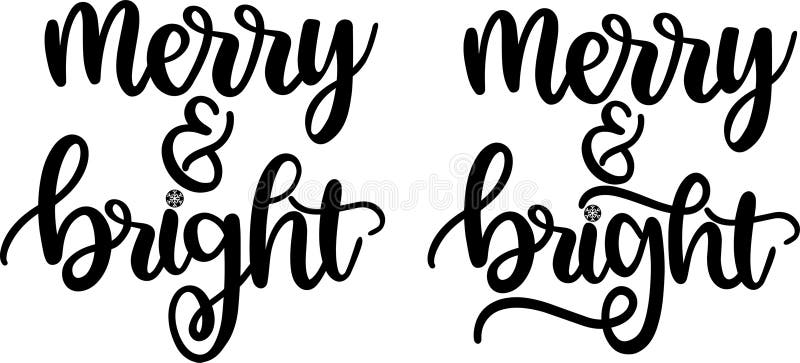 Merry and Bright Vector Illustration File for Christmas Holiday Letter ...