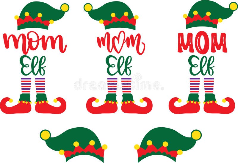 Mom Elf Vector File for Holiday, Letter Quote Vector Illustration Stock ...