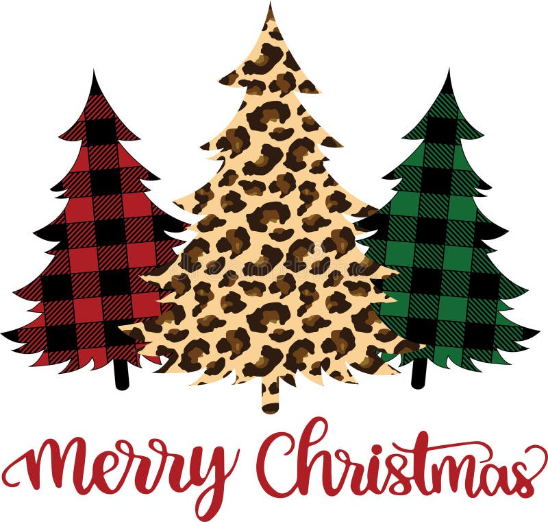 Merry Christmas Trees Vector File for Christmas Holiday Letter Quote ...