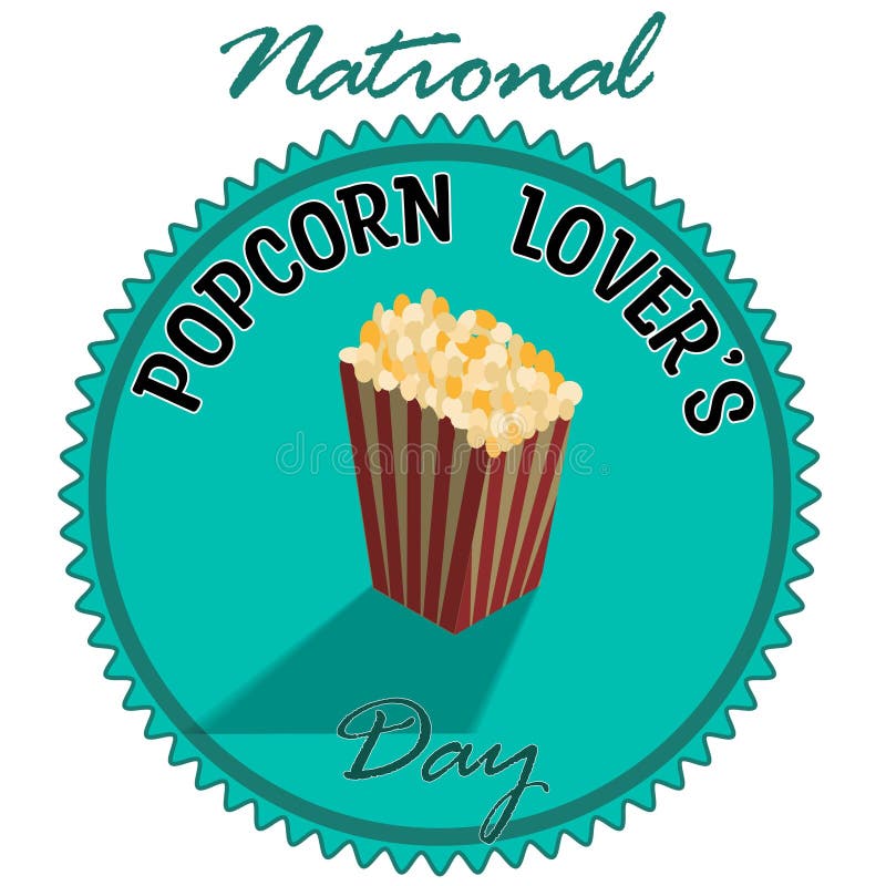 National Popcorn Lover S Day Sign and Badge Stock Illustration ...