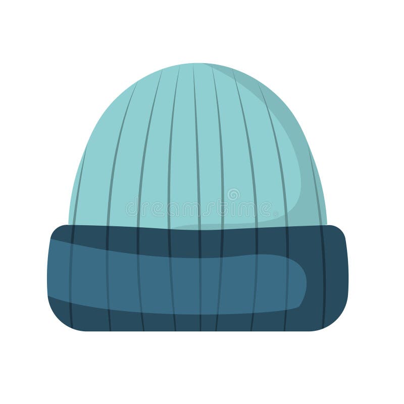 Knit Beanie Cap for Winter and Fall, Blue Winter Hat Vector Image Stock ...