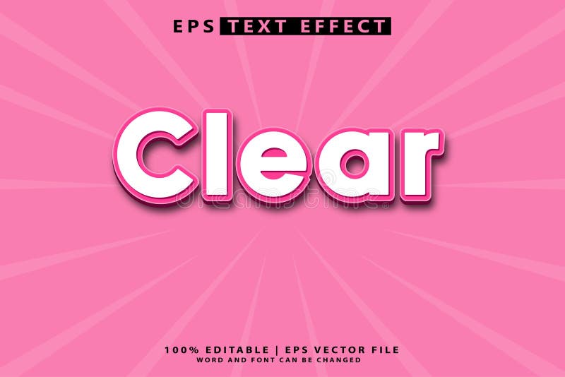 Editable Text Effect Clear Off 3d Template Style Stock Vector ...
