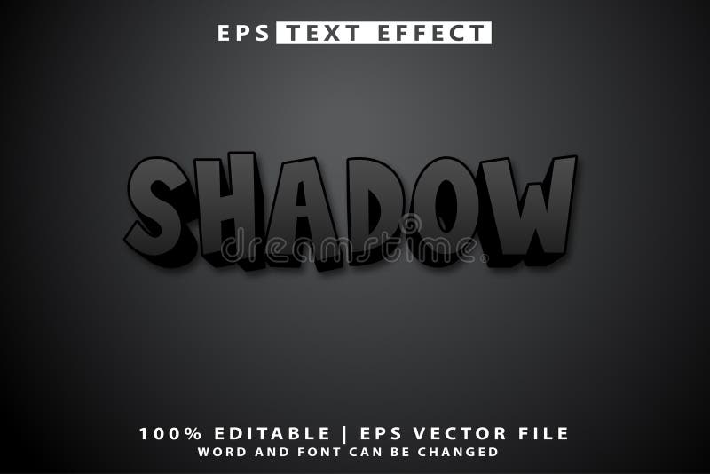 Shadow Editable 3d Text Effect Stock Vector - Illustration of clear ...