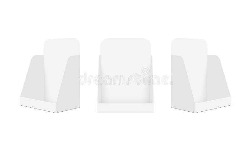 Set of Counter Display Boxes Mockups, Front, Side View Stock Vector ...