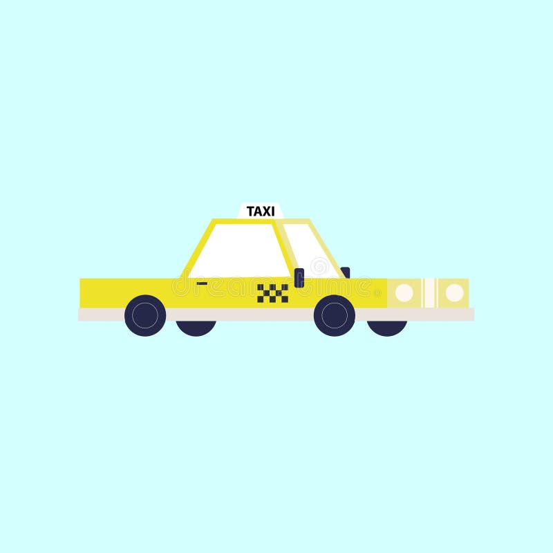 Flat Design Yellow Taxi: Urban Transportation Concept Stock Vector ...