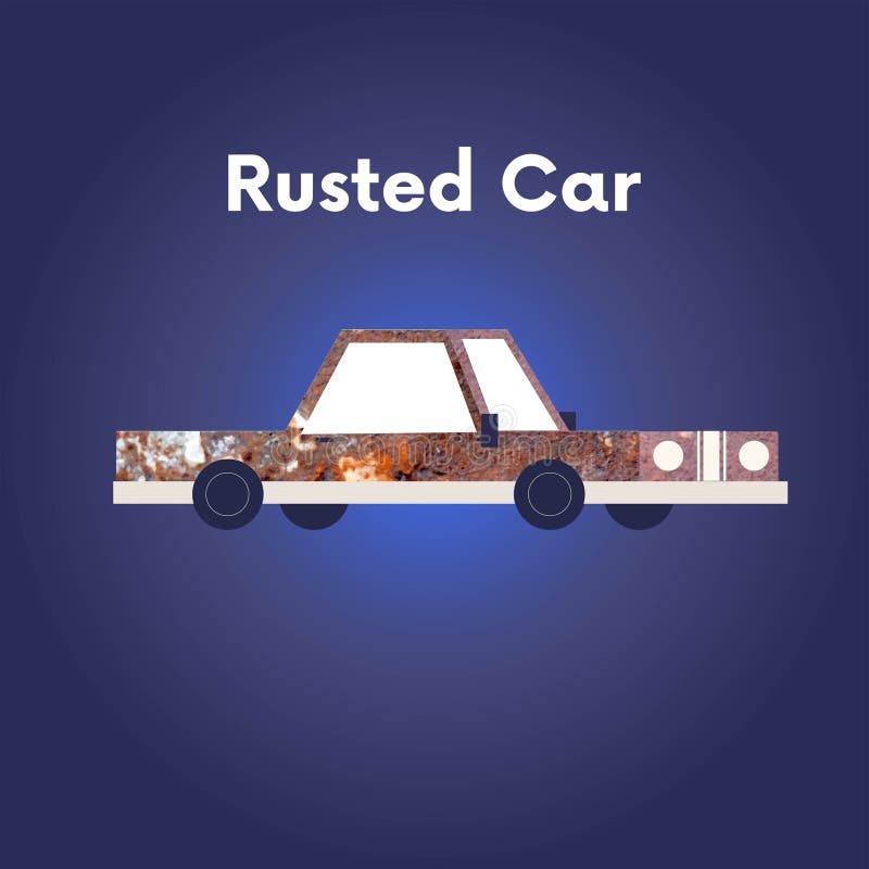 Rusted Car: Vintage Aesthetic in Flat Design Illustration Stock Vector ...