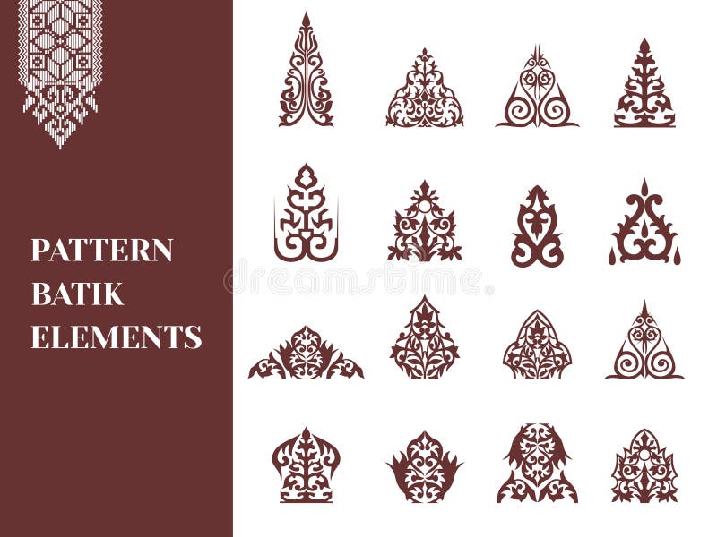 Set of Vector Pattern Batik Elements, Motif Pucuk Rebung Stock Vector ...