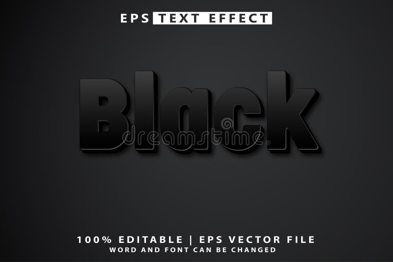 Black Editable 3d Text Effect Stock Vector - Illustration of world ...