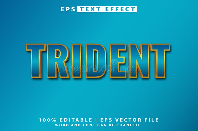 Trident Editable 3d Text Effect Stock Vector - Illustration of logo ...