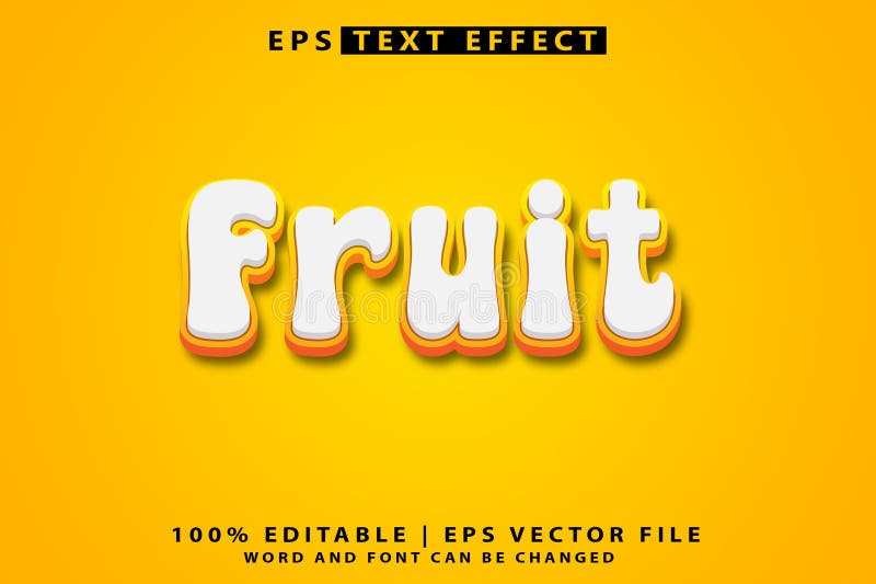Fruit Editable 3d Text Effect Stock Vector - Illustration of style ...