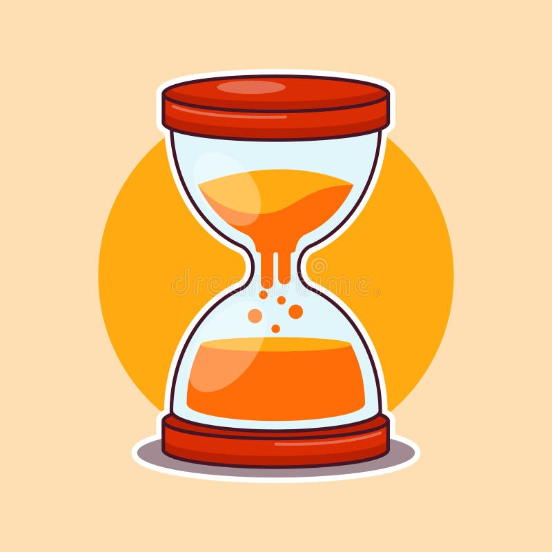 Cartoon Vector Illustration of Hourglass. Stock Vector - Illustration ...