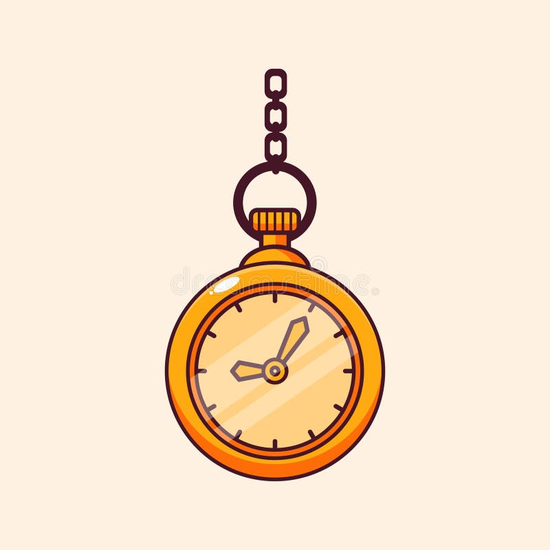 Cartoon Vector Illustration of Pocket Watch. Stock Vector ...