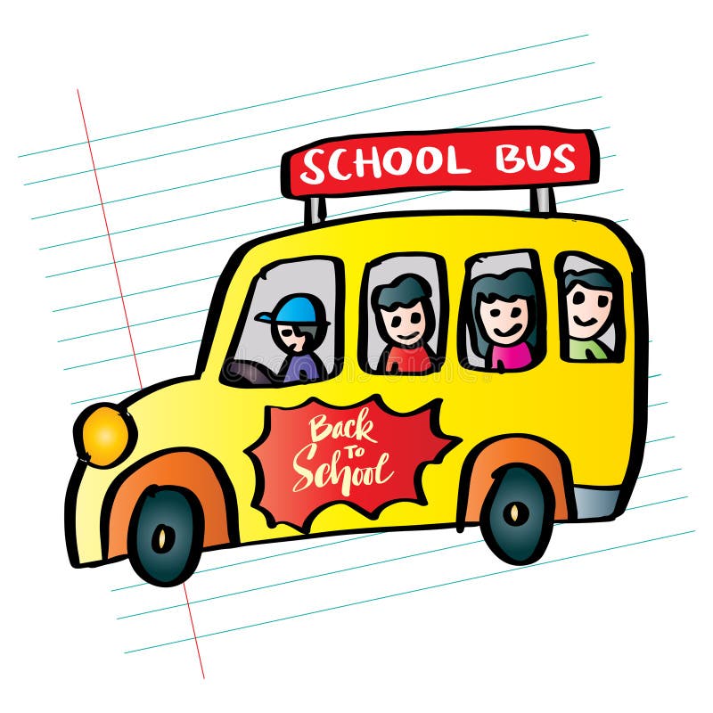 School Bus with Children. Back To School Design Stock Vector ...