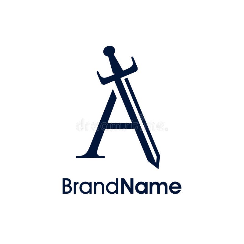 Simple and Elegant Initial a Sword Logo Stock Vector - Illustration of ...