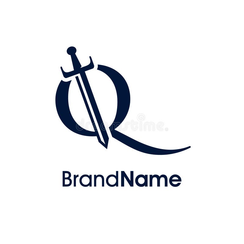 Simple and Elegant Initial Q Sword Logo Stock Vector - Illustration of ...