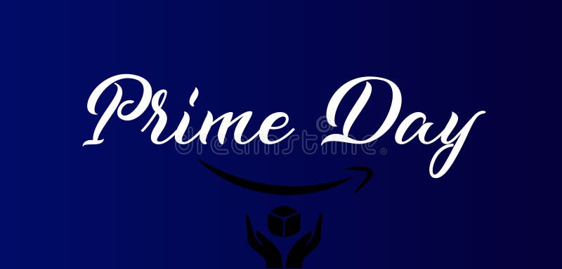 Amazon Prime DayText Illustration and Blue Gradient Background ...