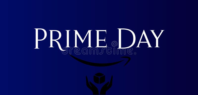 Amazon Prime DayText Illustration and Blue Gradient Background ...