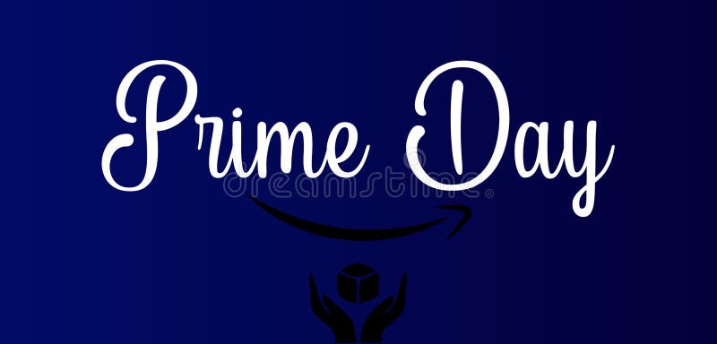 Amazon Prime Day Text Illustration and Blue Gradient Background ...