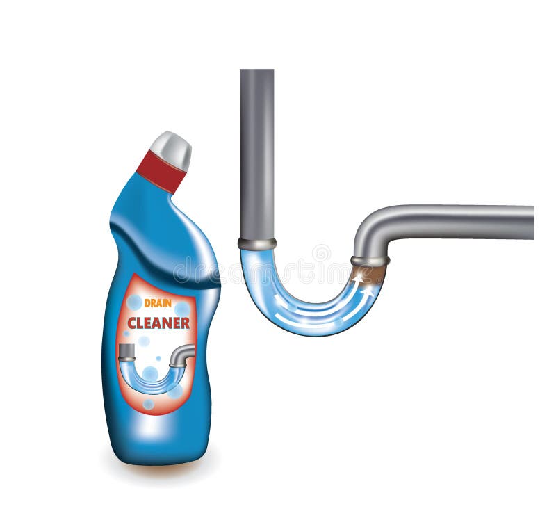 Drain Cleaner and Metal Drain Pipe Stock Vector - Illustration of metal ...