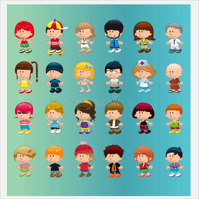 Kids Character Vector Design Template Stock Vector - Illustration of ...