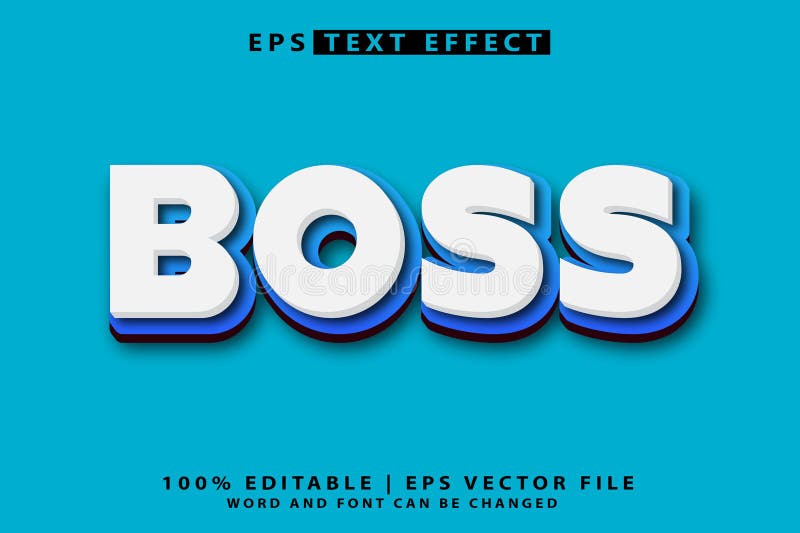 Boss Editable 3d Text Effect Stock Vector - Illustration of comic, logo ...