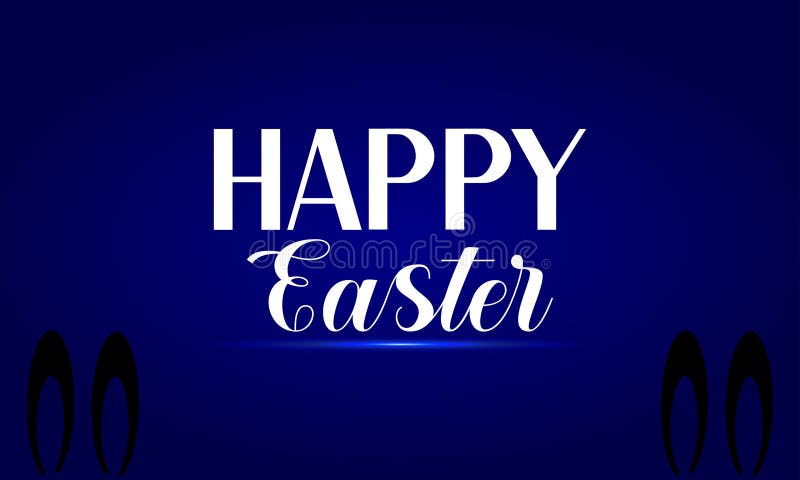 Happy Easter Beautiful Text Design and Blue Background Stock ...