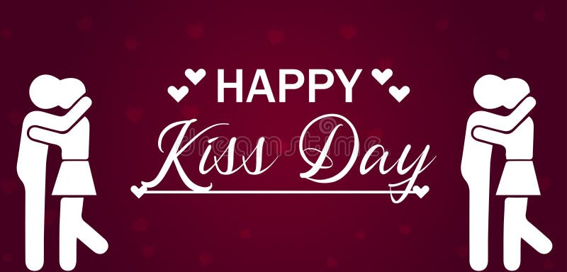 Happy Kiss Day Beautiful Text and Colorful Background Illustration ...