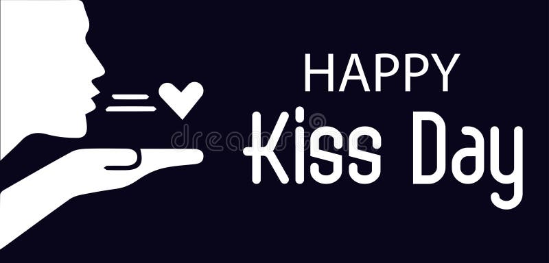 Happy Kiss Day Beautiful Text and Colorful Background Illustration ...