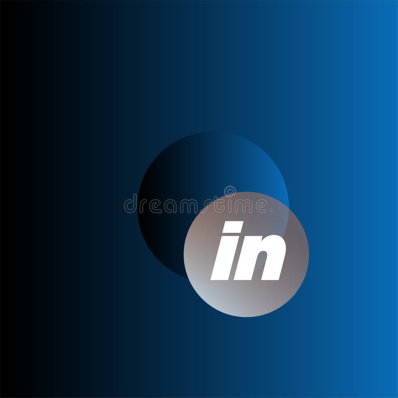 Glassmorphic Linkedin Icon Button Editorial Stock Image - Illustration ...